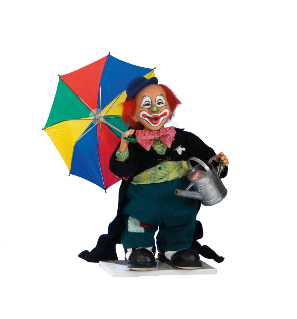 Clown with umbrella and watering can - Creation Group