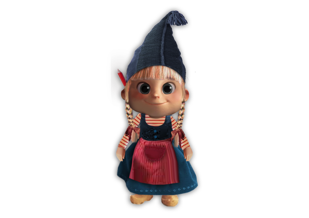 Puppet Girl Santa, standing - Creation Group